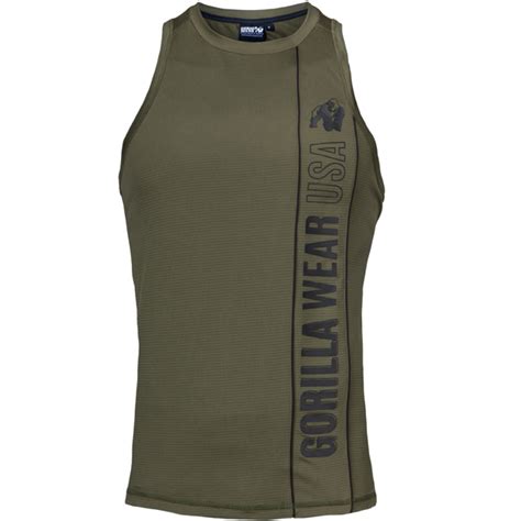 Gorilla Wear Branson Army Green Men Gym Tank Top Mg Activewear