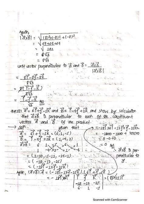 Class 12 Vector Exercise Solutions Of Basic Mathematics Note Library