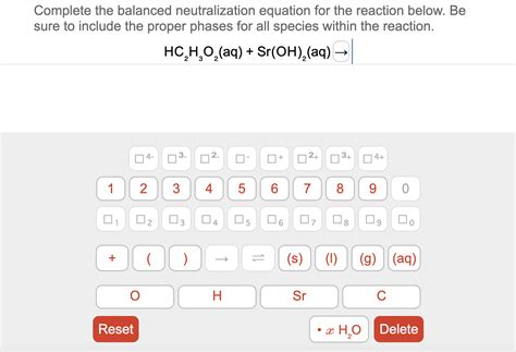 Solved Complete The Balanced Neutralization Equation For The