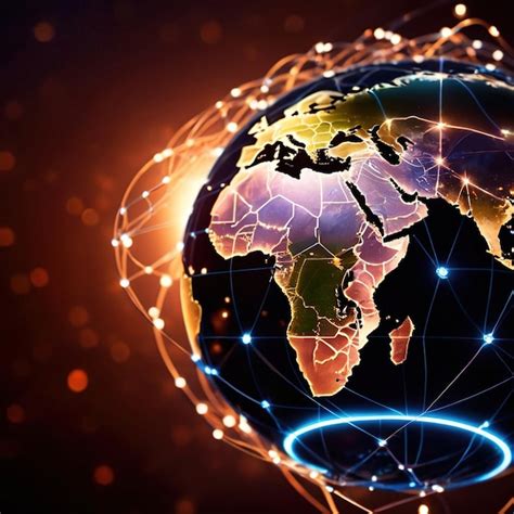 A Futuristic Digital Globe Showcasing Network Connections And Data