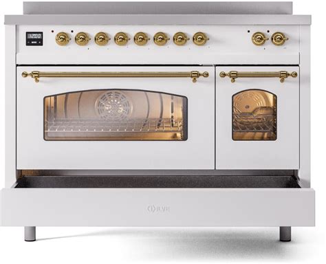 Ilve Upi486nmpwhg 48 Inch Freestanding Induction Range With 6 Elements