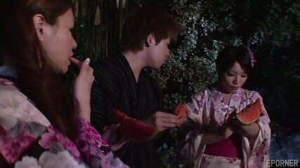 Guy Serves Two Asian Babes