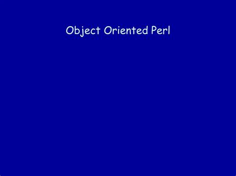 Ppt Object Oriented Perl Powerpoint Presentation Free Download Id171965