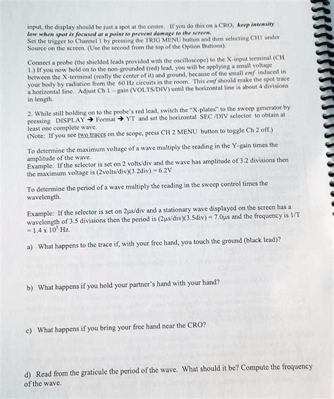 SOLVED Input The Display Should Be Just A Spot At The Center If You Do This On A CRO Keep