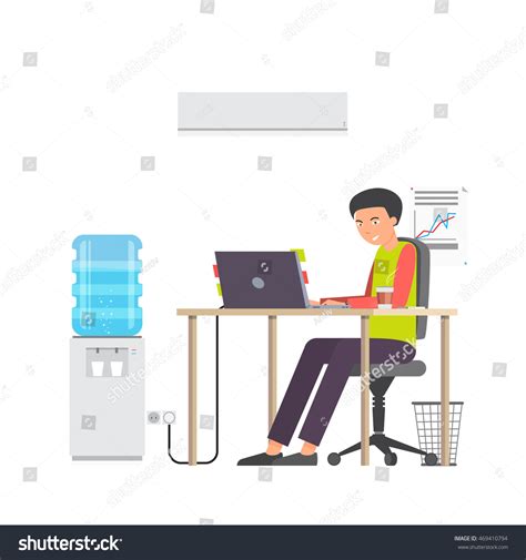 Professional Programmer Working Writing Code His Stock Vektorgrafik