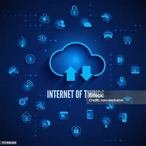 사물의 인터넷 Iot 개념 클라우드 및 기타 아이콘 Iot 개념입니다 글로벌 네트워크 기술 인터넷 제어 및 모니터링 시스템