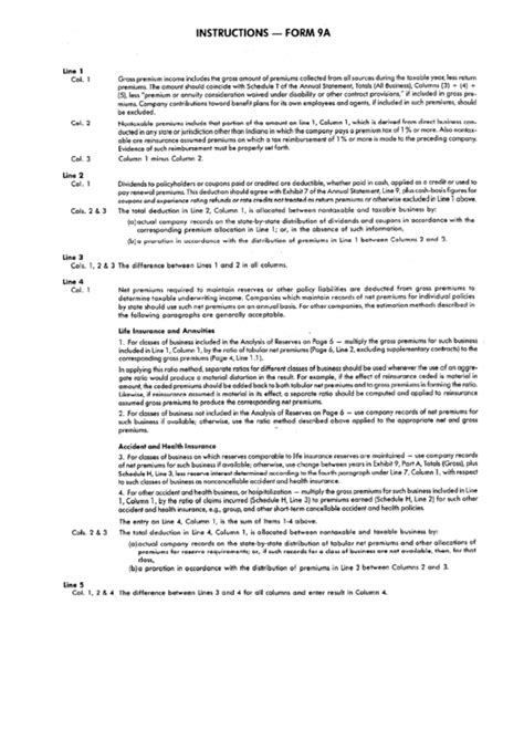 Instructions Form 9a Printable Pdf Download