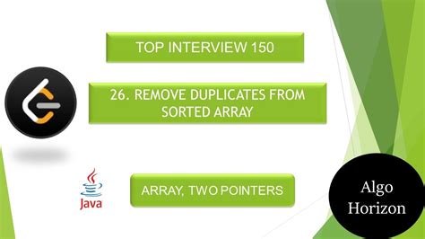 Leetcode 26 Remove Duplicates From Sorted Array Top Interview 150 Arrays Two Pointers