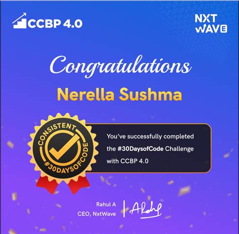 30daysofcodechallenge Codingjourney Consistencyiskey Nxtwave Ccbp