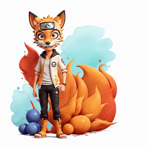 Premium Ai Image Naruto Fox Mask Splash Style 7