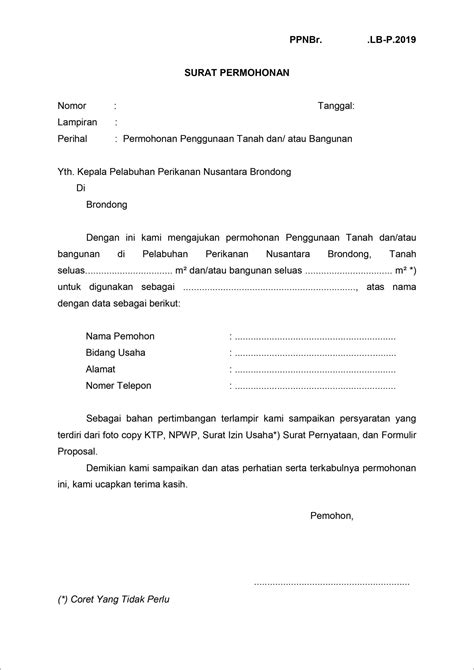 Contoh Surat Dinas Tentang Permohonan Izin Penggunaan Tempat Surat