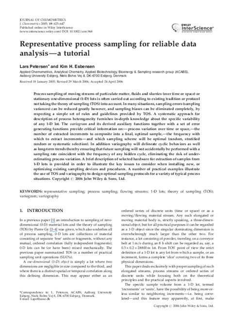 Pdf Representative Process Sampling For Reliable Data Analysis—a Tutorial