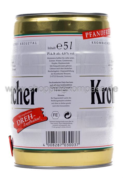 Krombacher Pils Partydose 5 L Fass Einweg Ihr Zuverlässiger Lieferservice