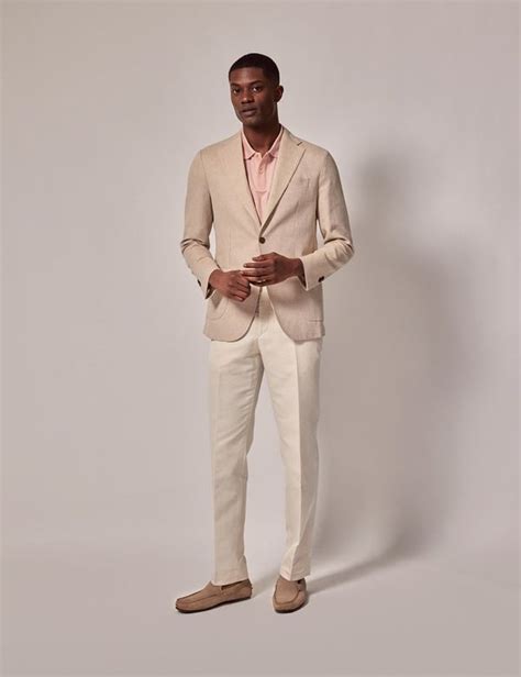 Men S Stone Italian Cotton Linen Slim Fit Suit Jacket 1913 Collection
