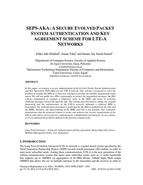 seps aka a secure evolved packet system authentication and key