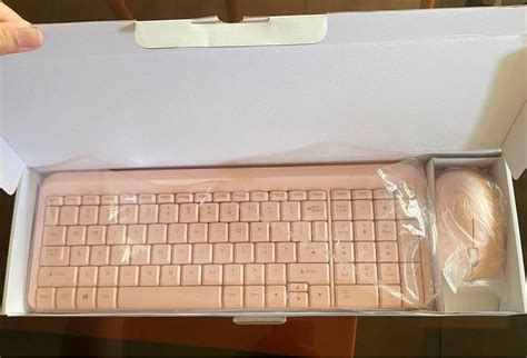 Miniso Pink Wireless Keyboard Mouse Set On Carousell