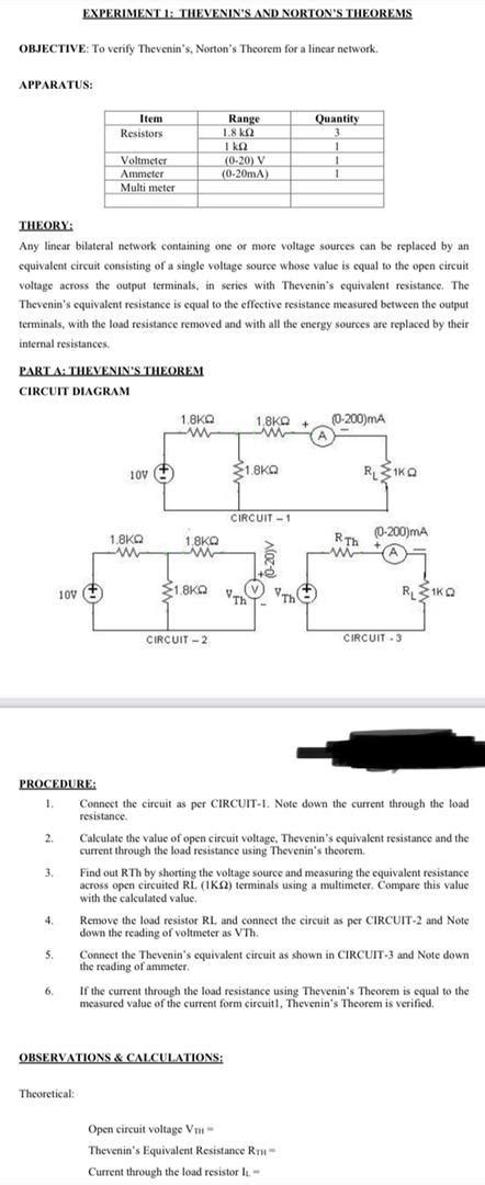 Solved PROCEDURE 1 Connect The Circuit As Per CIRCUIT 1 Chegg Com