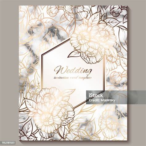 Cartes Dinvitation De Mariage De Luxe Et Élégant Avec Texture De Marbre