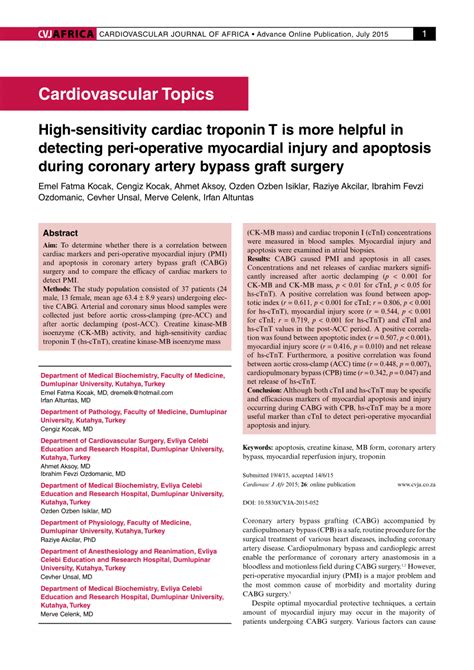Pdf High Sensitivity Cardiac Troponin T Is More Helpful To Detect