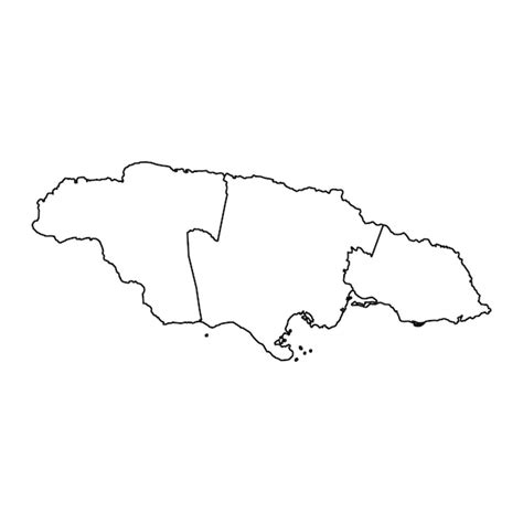 Mapa de jamaica con condados ilustración vectorial Vector Premium