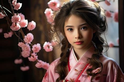 Premium Ai Image A Girl In A Pink Dress