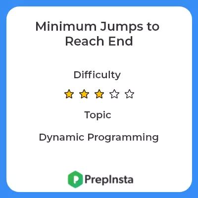 Minimum Jumps To Reach End C Implementation PrepInsta
