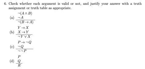 Solved Check Whether Each Argument Is Valid Or Not And Chegg