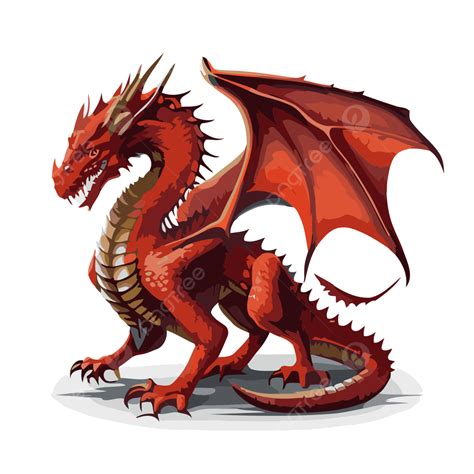 Naga Merah Vektor Stiker Clipart Kepala Naga Merah Pa