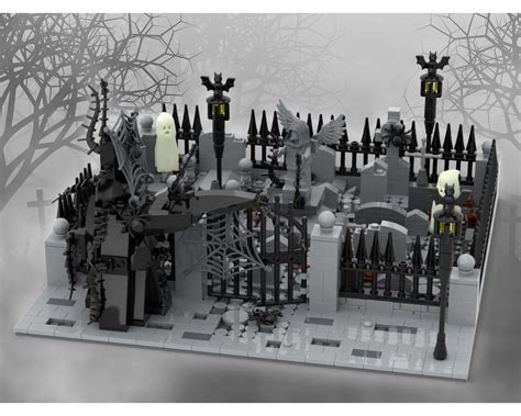 Lego Moc Modular Scary Cemetery By Gabizon Rebrickable Build With Lego