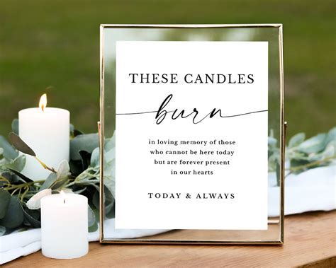 These Candles Burn In Loving Memory Sign Printable Memorial Candles