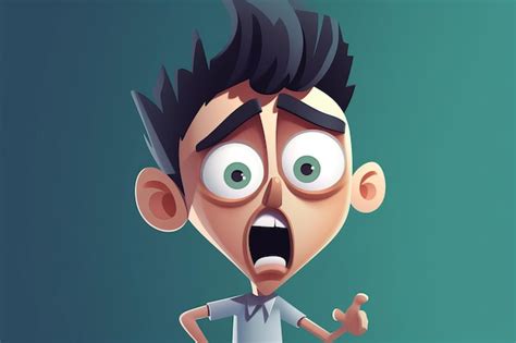 Premium Ai Image A Cartoon Character With A Big Black Hair And Green Eyes