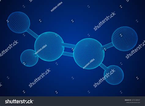 Ethylene Ethane Molecule Used Production Polyethylene Stock Vector