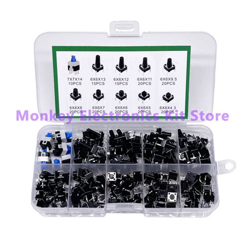 100180 And 200 Pcs 10 Kinds Of Push Button Switches Directly Inserted
