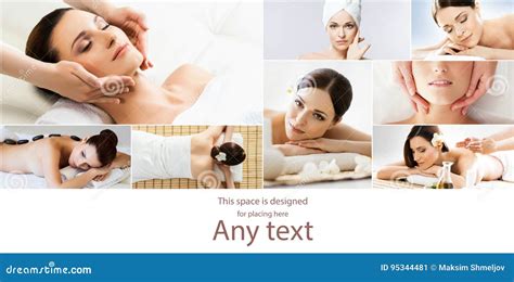 Massage And Healing Collection Many Different Pictures Of Wome Stock