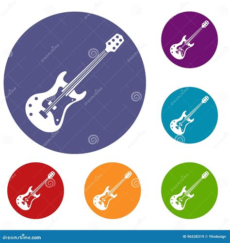 Icone Classiche Della Chitarra Elettrica Messe Illustrazione Vettoriale