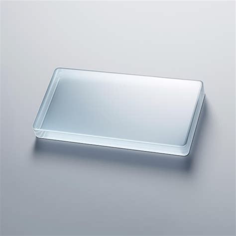 Premium Ai Image Frosted Glass Rectangular Button A Realistic 3d