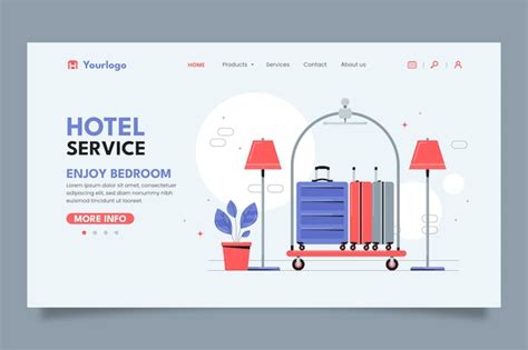 평면 디자인 호텔 템플릿 디자인 무료 벡터