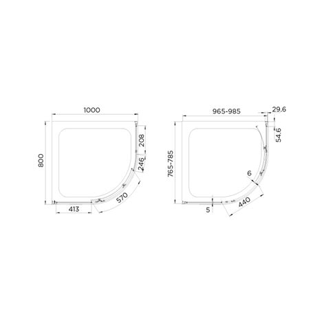 Aquadart Venturi Single Door Quadrant Enclosure X Mm