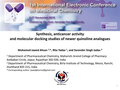 Pdf Synthesis Anticancer Activity And Molecular Docking Studies Of