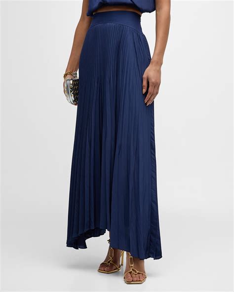 Ramy Brook Winifred Pleated Asymmetric Skirt Neiman Marcus