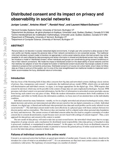 Distributed Consent And Its Impact On Privacy And Observability In