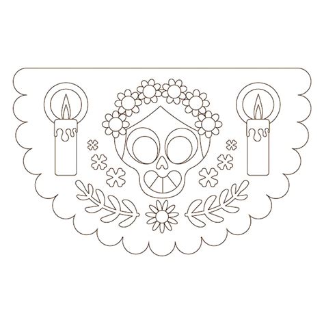 손으로 그린 파펠 피카도 색칠 페이지 그림 무료 벡터