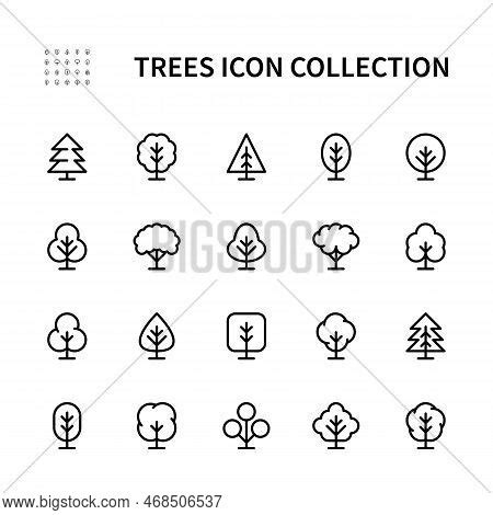 Trees Vector Linear Vector Photo Free Trial Bigstock