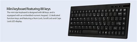 Adesso Ack 595pb Mini Keyboard With Embeddedd Numberic Keypad Ps 2 For Windows