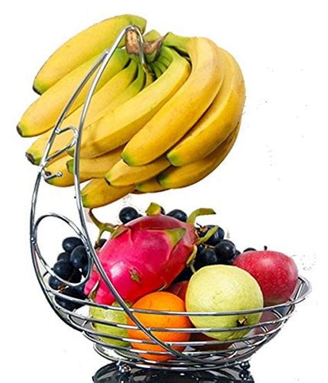 Quality Fruit Basket With Banana Hanger Metal Countertop Baskets