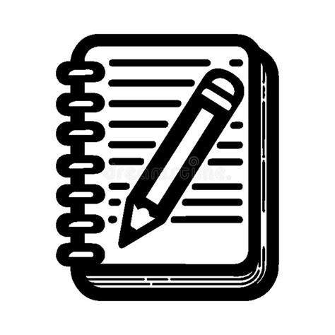 Simple Notebook Vector Icon Logo Design Illustration Style Stock