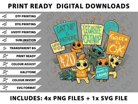 Legalize Catnip Png Bundle Svg Files Digital Downloads Etsy