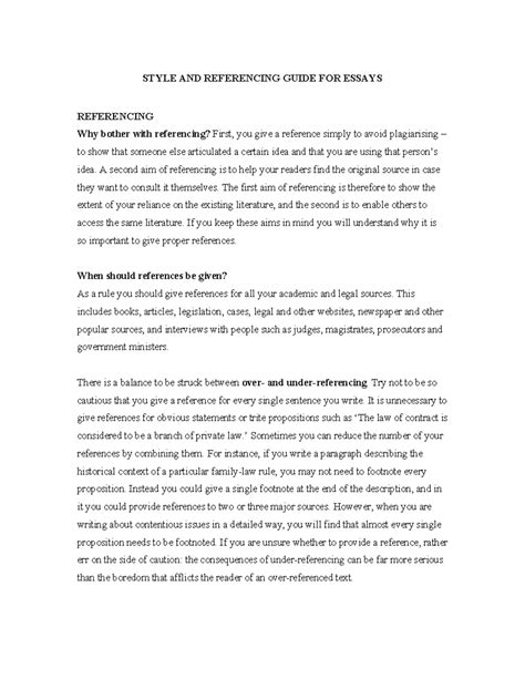 Wits Law Referencing Guide Style And Referencing Guide For Essays