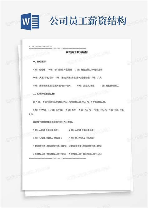 公司员工薪资结构word模板下载编号qdypkypv熊猫办公
