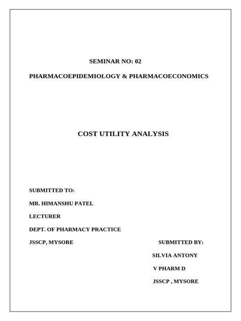 Cost Utility Analysis Pdf